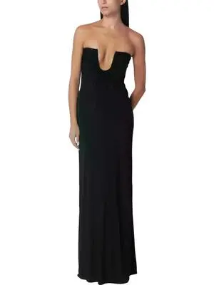Christopher Esber Arced Palm Strapless Dress - Black