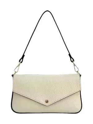 APATCHY LONDON Munro Pebbled Leather Clutch Bag Neutrals