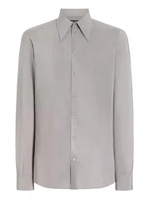 Dolce & Gabbana Gold Silk Shirt Grey