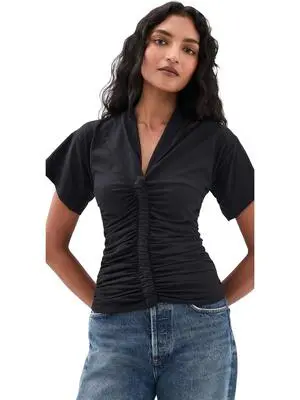 THE LINE BY K Penelope Twist Detail T-shirt - Black