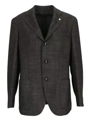 LUIGI BIANCHI Drop 7 Herringbone-pattern Blazer - Grey