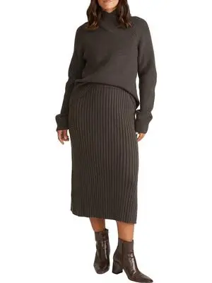 Universal Standard Risa Better Than Wool Sweater Midi Skirt - Graphite