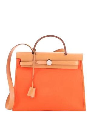 Hermès Herbag Zip Leather And Toile 31 - Orange
