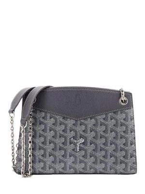 Goyard Structured Rouette Chain Shoulder Bag Coated Canvas Mini Grey