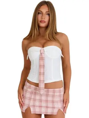 OUTCAST Schoolgirl Corset Top - White