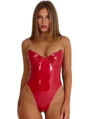 OUTCAST Devil Bodysuit & Skirt Set - Red