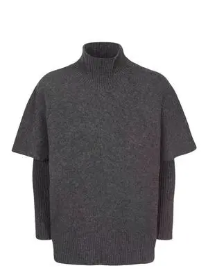 FEDERICA TOSI Layered-sleeve High-neck Sweater