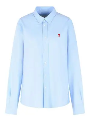 AMI Paris De Cœur' Cotton Shirt - Blue