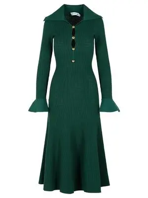 SELF-PORTRAIT Keyhole' Dress In Viscose Blend - Green