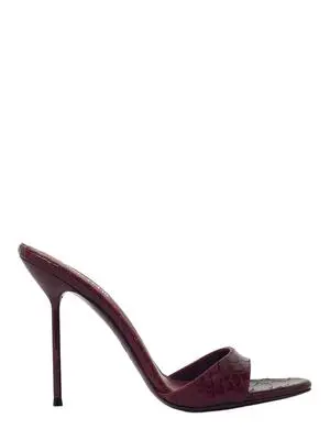 Paris Texas Lidia 105' Deep Leather Mules - Red
