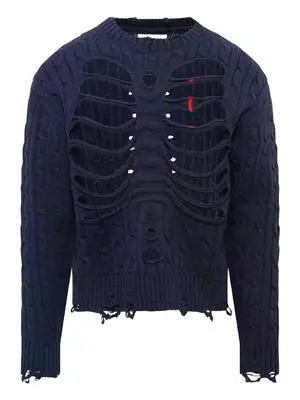 DOUBLET Cable-knit Sweater - Blue