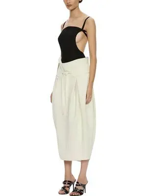 Christopher Esber Virelle Cocoon Midi Skirt Neutrals