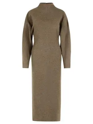 Max Mara Tenuta' Wool And Mud Jersey Dress - Brown