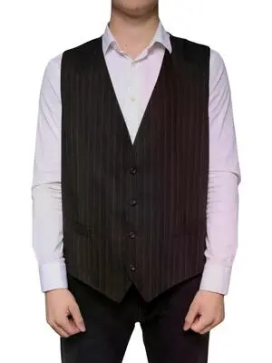 Dolce & Gabbana Pinstripe-print Waistcoat - Black