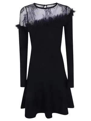 Blumarine Dress With Lace - Black