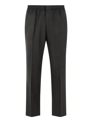 AMI Paris Ami Paris Striped Grey Wool Trousers Men Gray