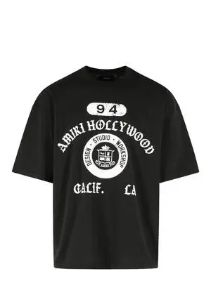 Amiri Collegiate T-shirt In Cotton - Black
