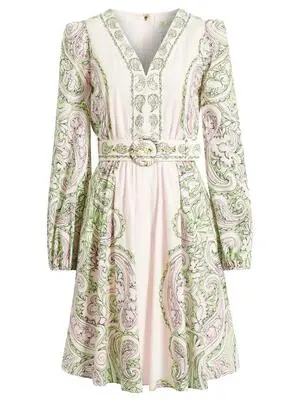 Lilly Pulitzer® Chyanna Paisley Print Long Sleeve Minidress - Lime