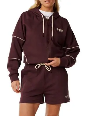 Rip Curl Since 1969 Dropped Shoulder Full Zip Hoodie - Fudge