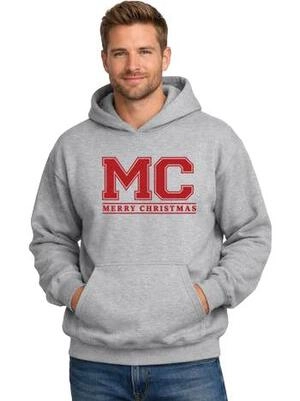 SIMPLY SAGE MARKET Merry Christmas Initials Hoodie - Graphite