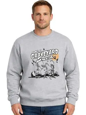 SIMPLY SAGE MARKET Graveyard Smash Skeleton Sweatshirt - Graphite