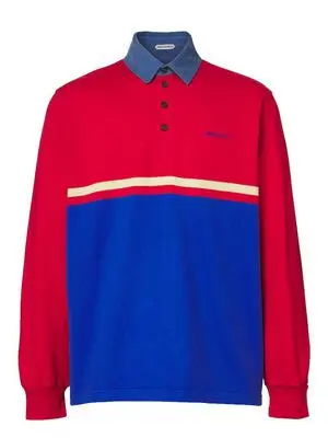 JW Anderson Paneled Cotton Jersey Polo Shirt - Red