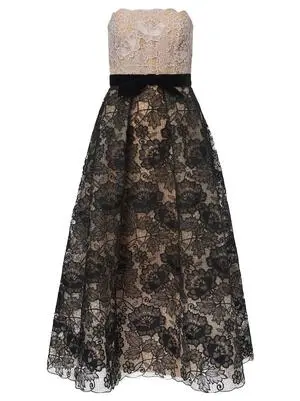 Elie Saab Guipure Lace Cocktail Dress - Black