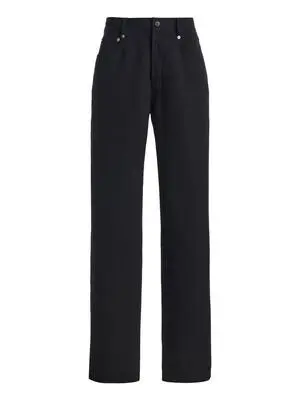 Brandon Maxwell The Reade Relaxed Wool-silk Pants - Black