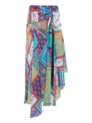 SIEDRES Lumier Patchwork-print Maxi Skirt - Multi