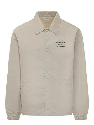 Drole De Monsieur Lightweight Jacket With Unique Print - Mastic