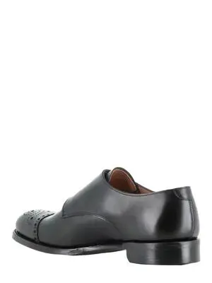 CHEANEY Brogue Double-strap Monk Shoes - Black