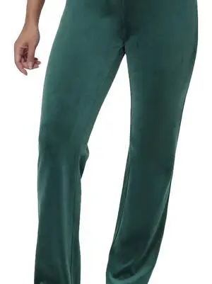 Juicy Couture Rib Waist Velour Track Pants With Rhinestone Bling - Junebug