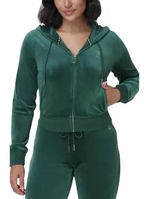 Juicy Couture Luxe Velour Rhinestone Zip Hoodie, At Nordstrom Junebug