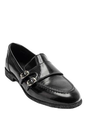 FOREVER & ALWAYS SHOES Daly Leather Buckle Loafer - Black Patent