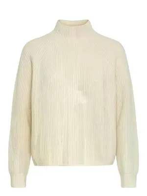 Max Mara Nettare Ribbed-knit Sweater Neutrals
