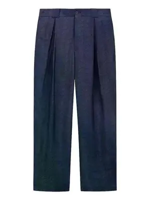 GIORGIO ARMANI Chevron-pattern Pleated Trousers