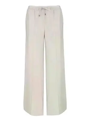 Lorena Antoniazzi Drawstring-waist Pressed-crease Trousers - Neutrals