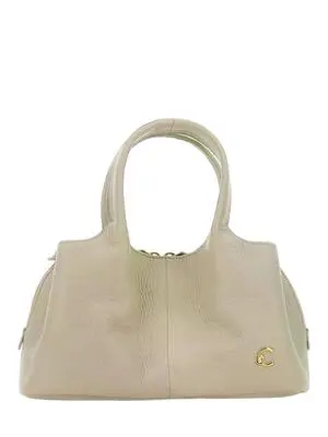 COCCINELLE Small Nell Tumbled Leather Tote Bag Neutrals