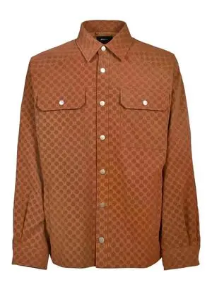 BREATH Embossed Faux-suede Shirt - Brown