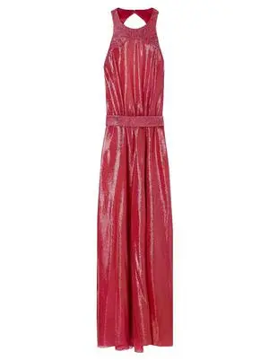 Giorgio Armani Crystal-embellished Halterneck Maxi Dress - Red