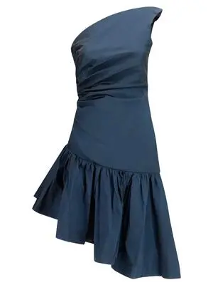 SARA ROKA Anuja One Shoulder Dress - Blue