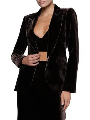 L'Agence Chamberlain Velvet Blazer - Dark Java