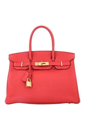Hermès Birkin 30 Togo Leather Satchel With Gold Hardware Geranium