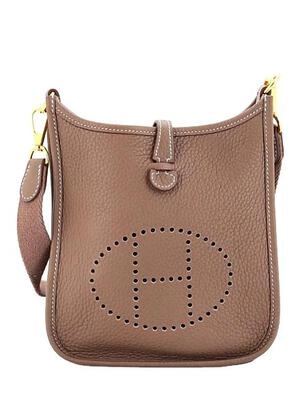 Hermès Evelyne Iii Clemence Leather Crossbody Bag - Gray