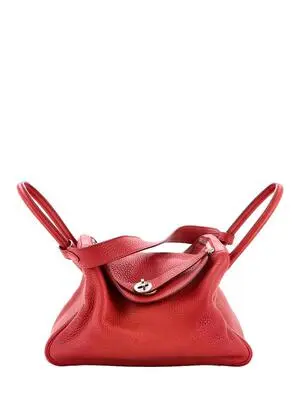 Hermès Lindy 30 Clemence Leather Shoulder Bag - Red