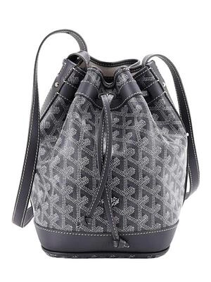 Goyard Pm Petit Flot Bucket Bag Coated Canvas Gray