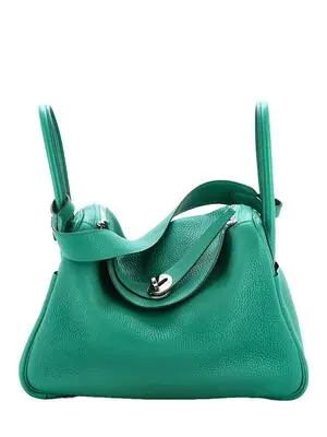 Hermès Lindy 30 Leather Shoulder Bag Green