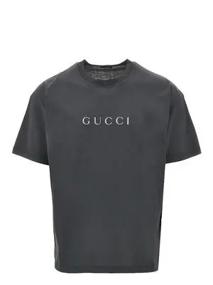 Gucci Giettered Ogo T-shirt - Grey