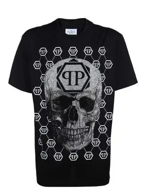 Philipp Plein Rhinestone-embellished Skull T-shirt - Black