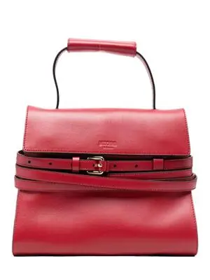 Moschino Belt-detail Leather Tote Bag Red